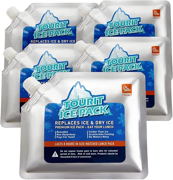 Tourit Small Reusable Ice Packs Set of-5pcs