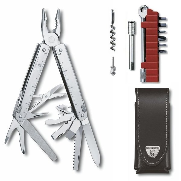 Victorinox Swiss Tool X Plus W/Leather Case, Ratchet & Bits Set ...
