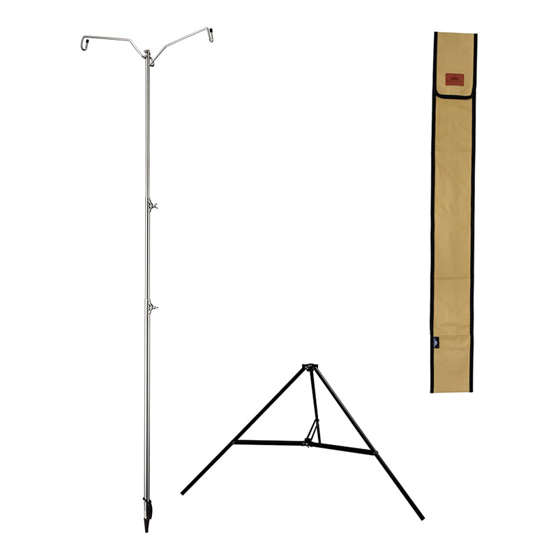 Campingmoon Double Hook Camp Lamp Post with Tripod